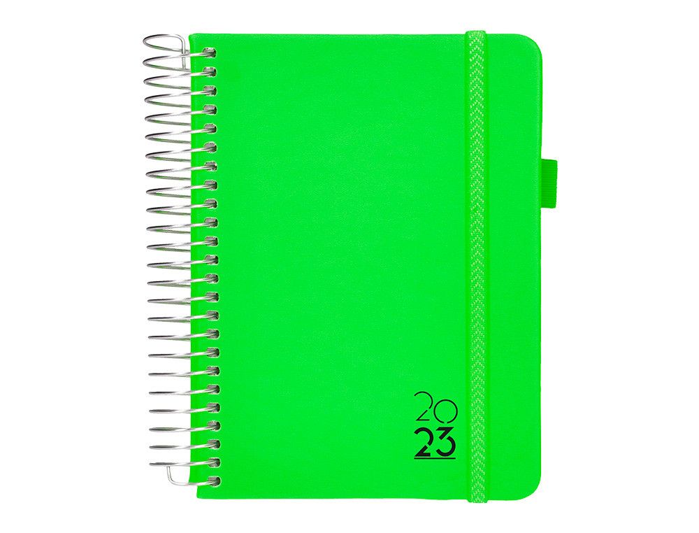 Agenda encuadernada liderpapel neon a5 2023 dia pagina papel 70 gr ...