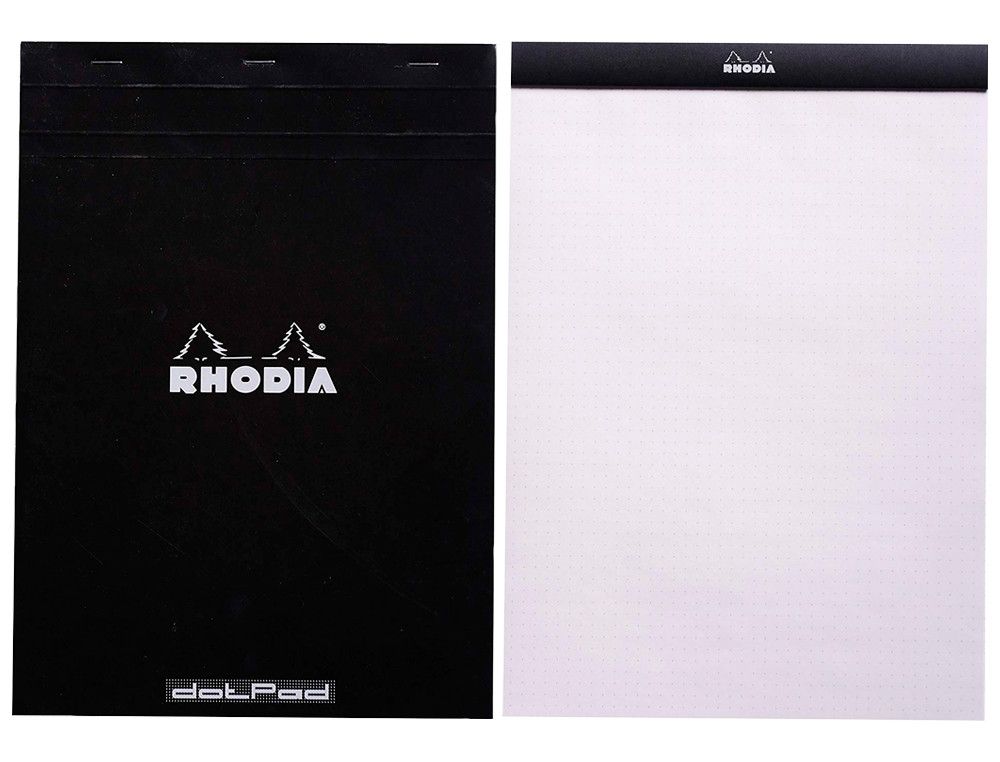 Bloc nota rhodia black dot pad din a4 80 hojas 80 g/m2 liso con puntos ...