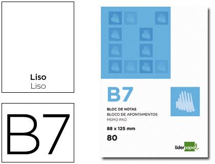 Bloc Notas Liderpapel Liso B7 80 Hojas 60G/M2 Perforado — Deskidea