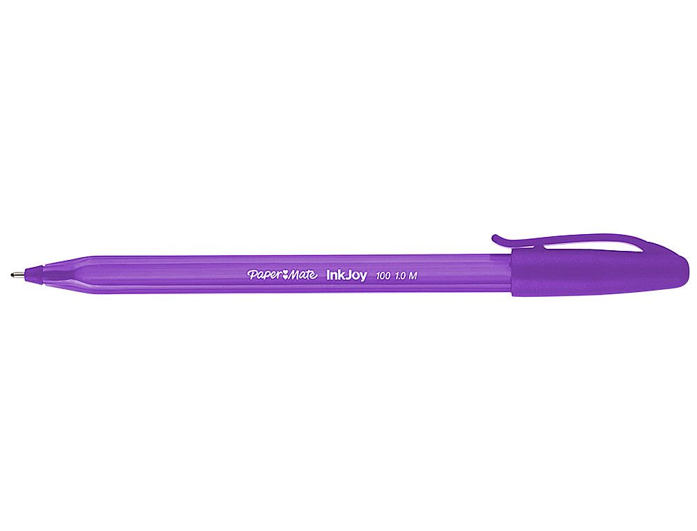 Boligrafo Paper Mate Inkjoy 100 Punta Media Trazo 1 mm Morado — Deskidea