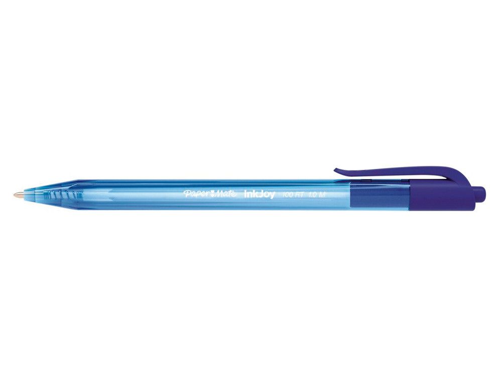 Boligrafo Paper Mate Inkjoy 100 Retractil Punta Media Azul — Deskidea