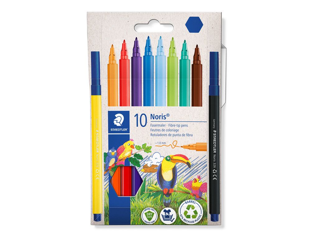 Bolsa 10 Rotuladores Polycolor Noris Club Colores Surtidos Staedtler ...