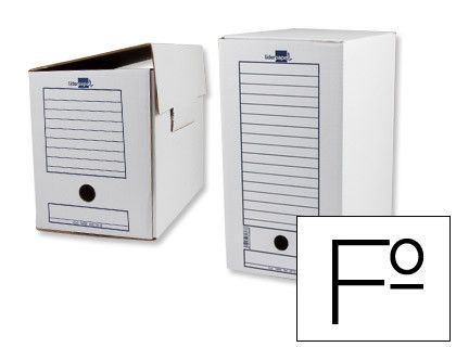 Caja de Archivo Definitivo Liderpapel Folio Doble Fondo (367X251X200 mm) — Deskidea