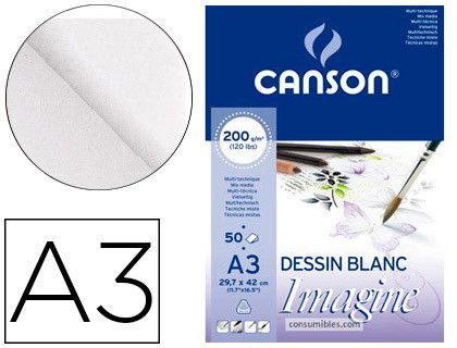 canson bloc imagine 50 hojas 200g. a3 200006007 — Deskidea