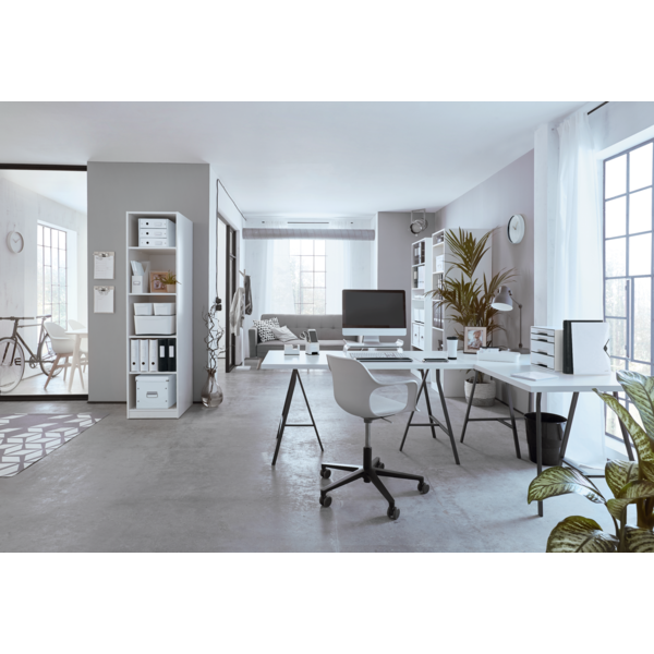 Carpeta acordeón WOW. PP. 6 separadores más 1 extra ancho. DIN A4, blanco — Deskidea