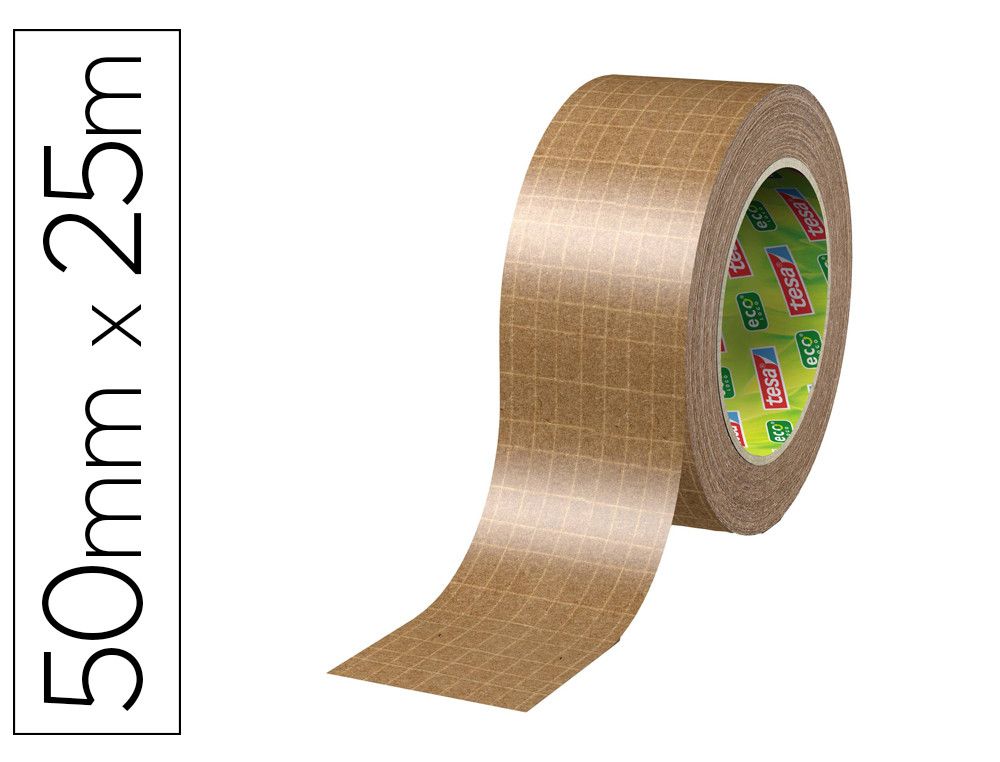 Cinta adhesiva tesa eco papel ultrafuerte color kraft 25 mt x 50 mm ...