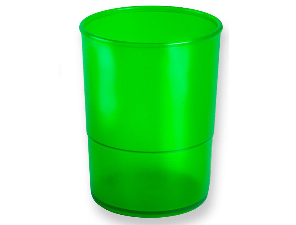 Cubilete portalapices q-connect plastico verde translucido — Deskidea