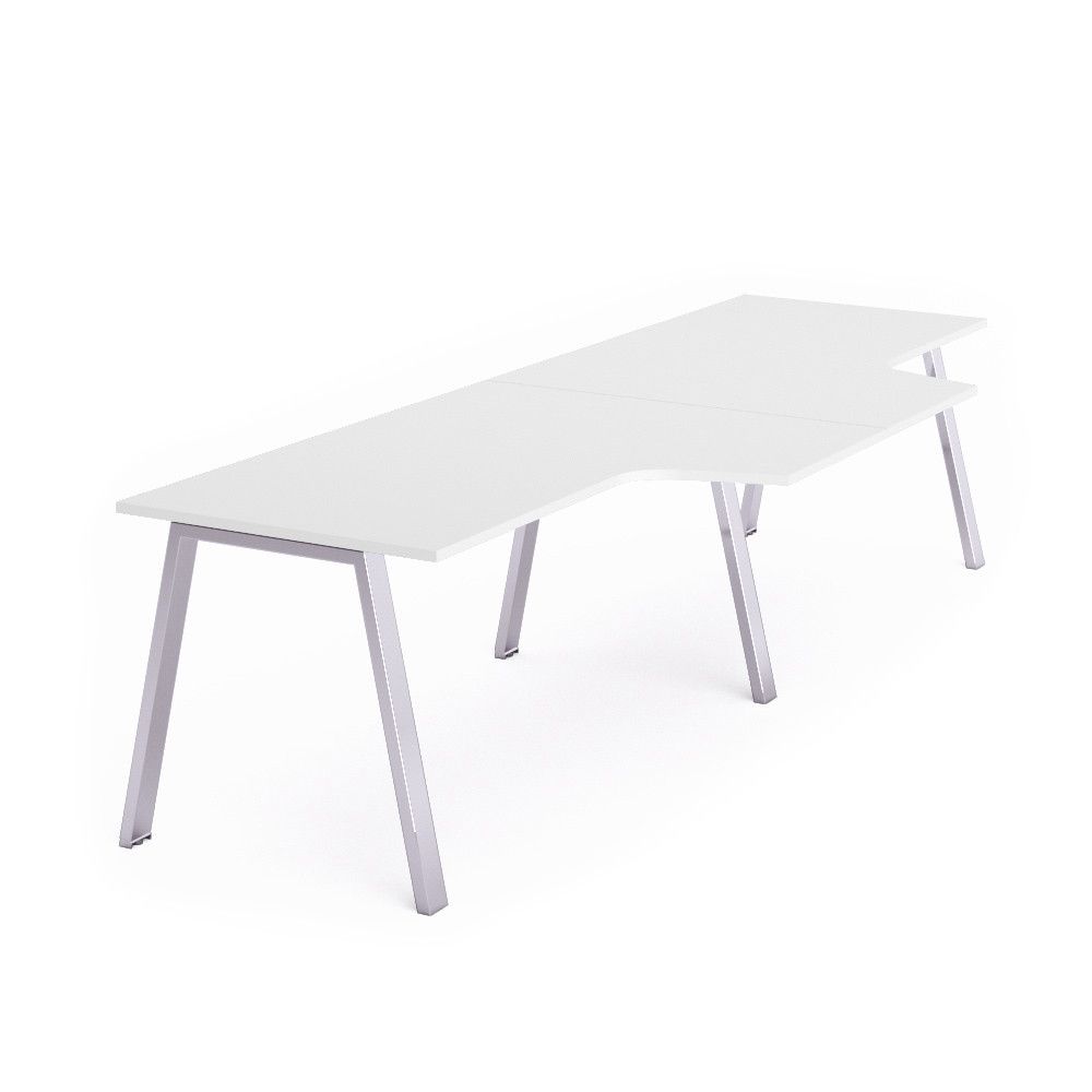 Kit Blanca Mesa L Doble 320 x 120 x 80 Cromado / Blanco — Deskidea