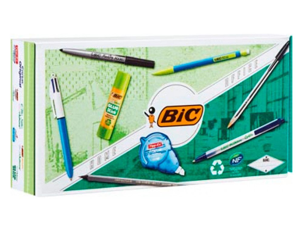 Pack oficina bic con 9 piezas eco/reciclado surtidas — Deskidea