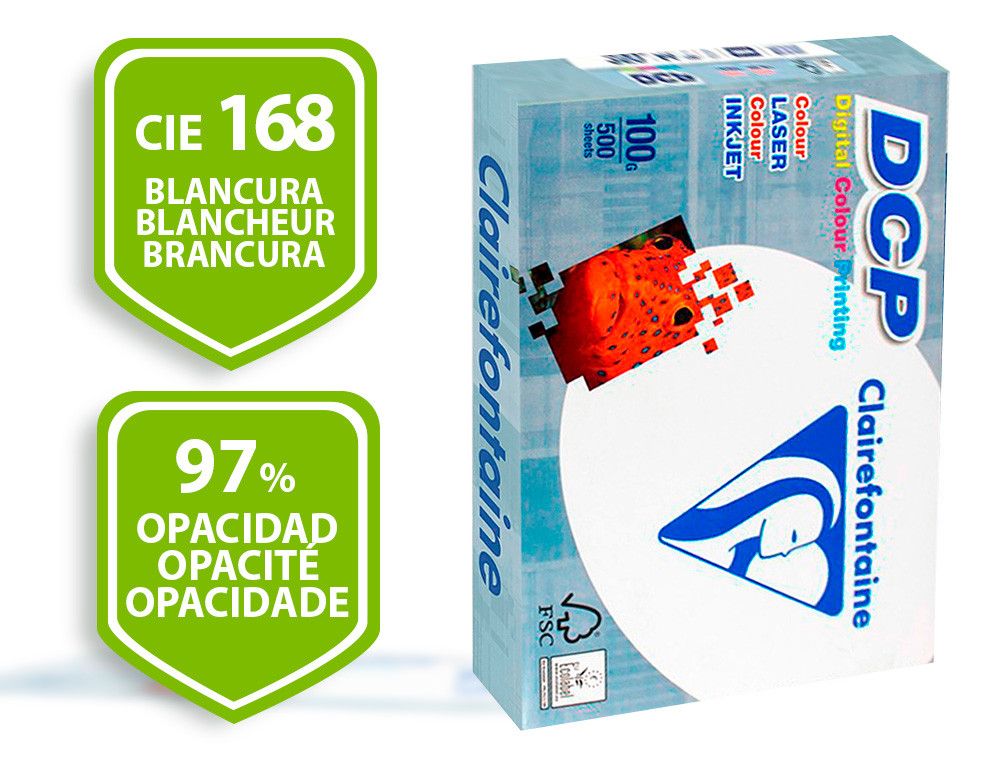 Papel blanco Clairefontaine DCP A4 100 gr.(500 hojas) — Deskidea
