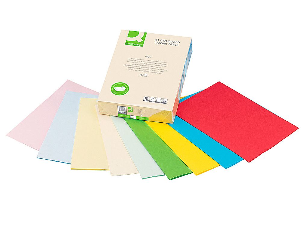 Papel Color Q-Connect Din A4 80 Gr 5 Colores Surtidos Paquete de 500 ...