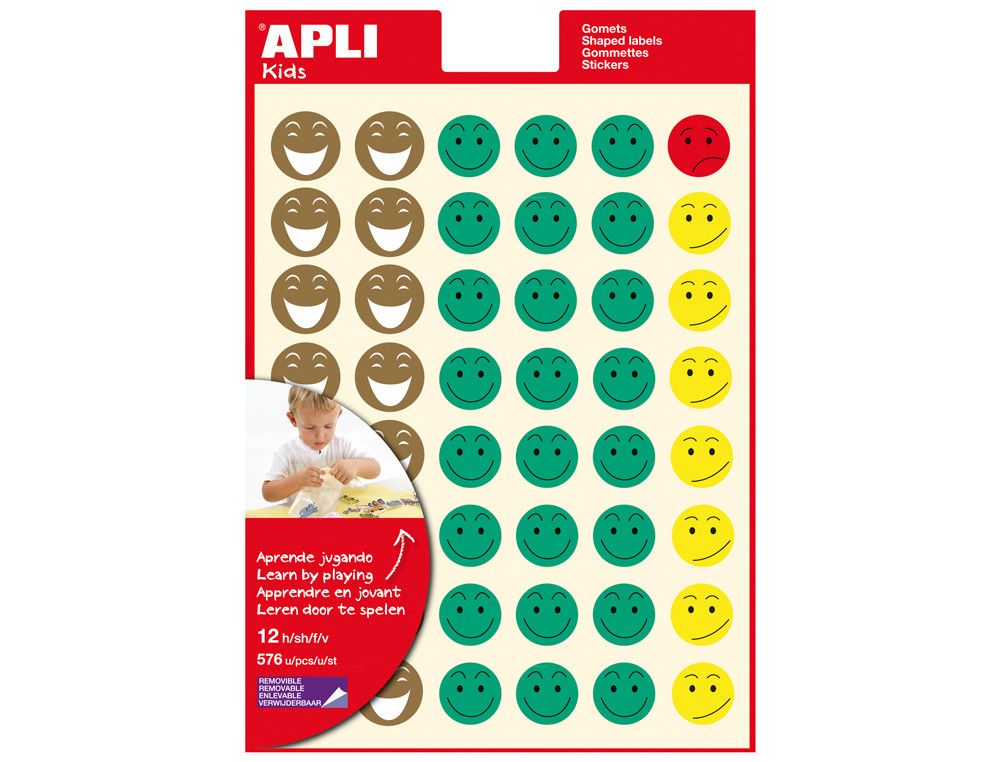 Pegatinas Apli Mr. Smiley (12 hojas) — Deskidea
