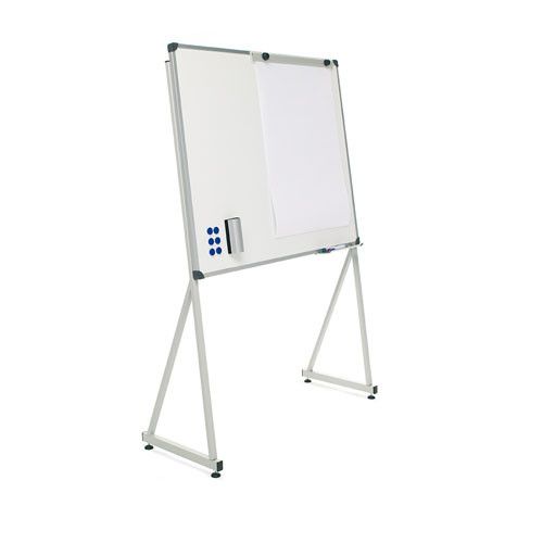 Pizarra Acero Vitrificado Soporte "Delta" 100 x 120 cm. — Deskidea