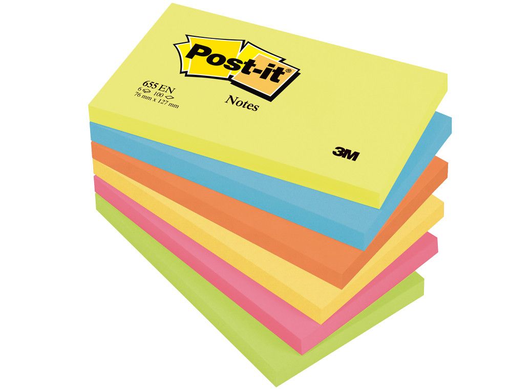 POST-IT Notas adhesivas Gama Energia Pack 6 blocs 100h Colores surtidos ...