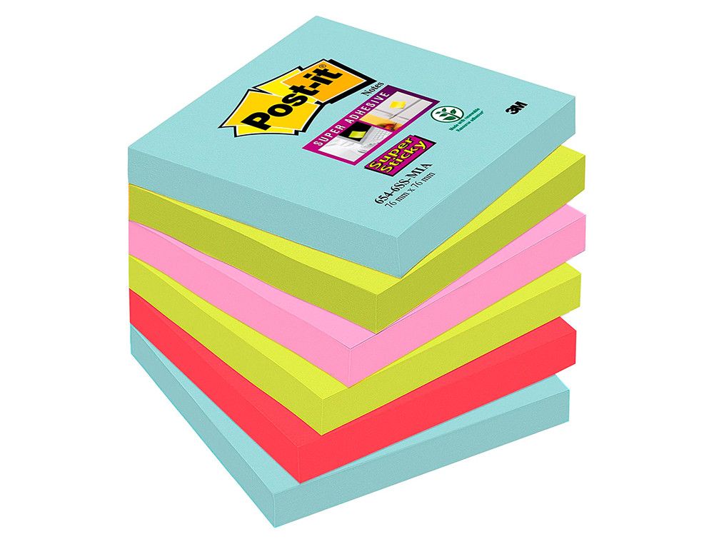 POST-IT Pack 6 blocs 76x76 Colección Miami 70005291227 — Deskidea