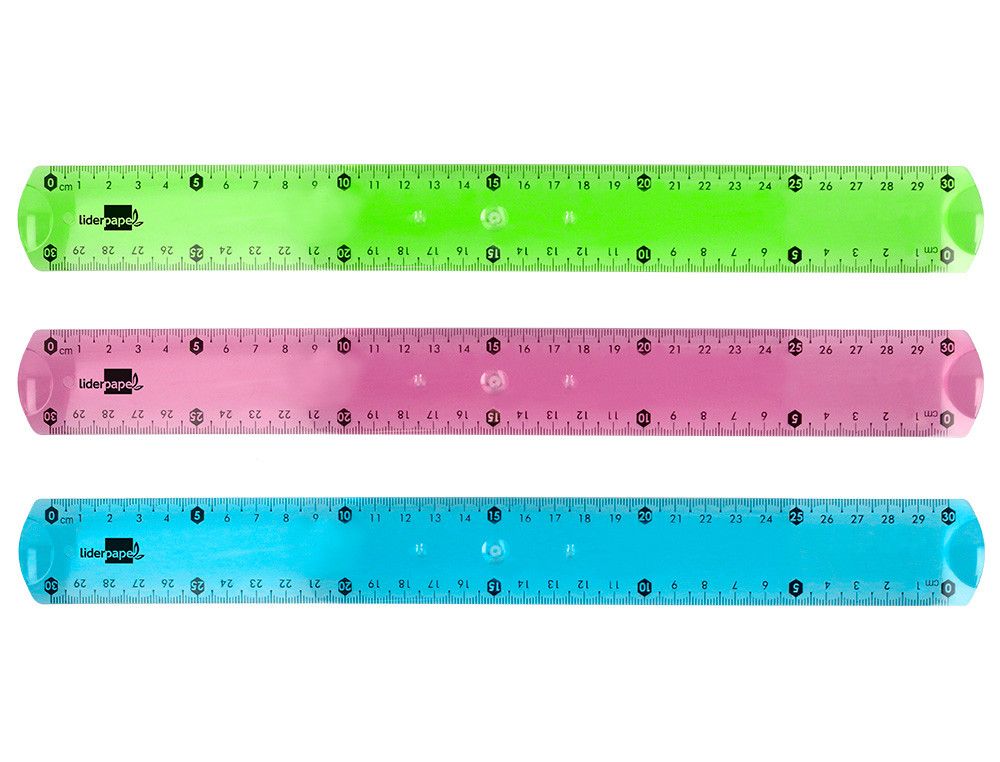 Regla plastico flexible 30 cm colores surtidos — Deskidea