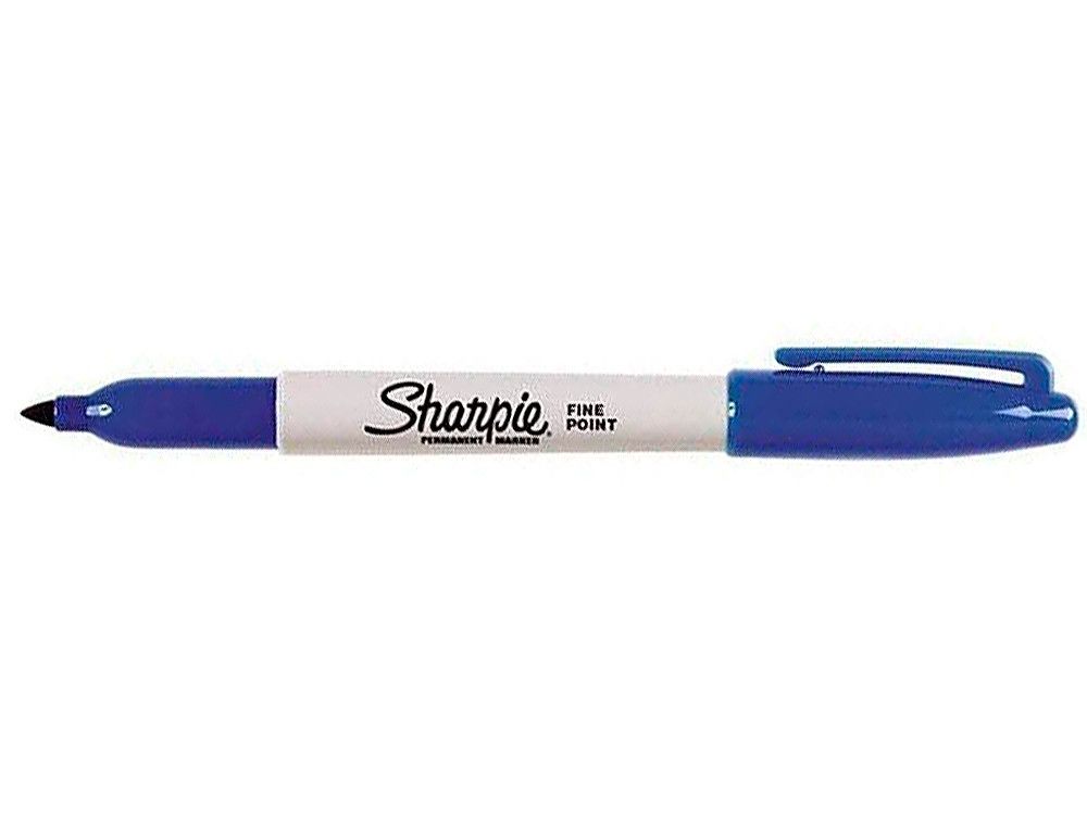 Rotulador sharpie permanente punta fina azul — Deskidea
