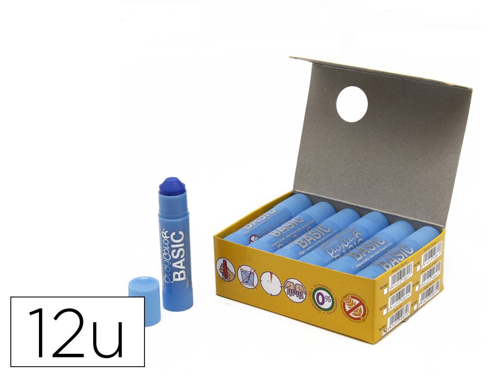 Tempera solida playcolor basic one 10 gr azul claro caja de 12 unidades ...