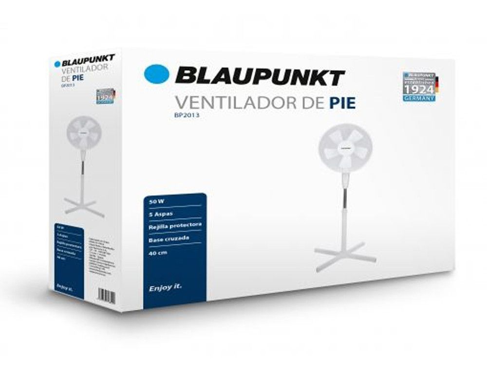 Ventilador blaupunkt pie base cruzada 5 aspas 3 velocidades altura ...